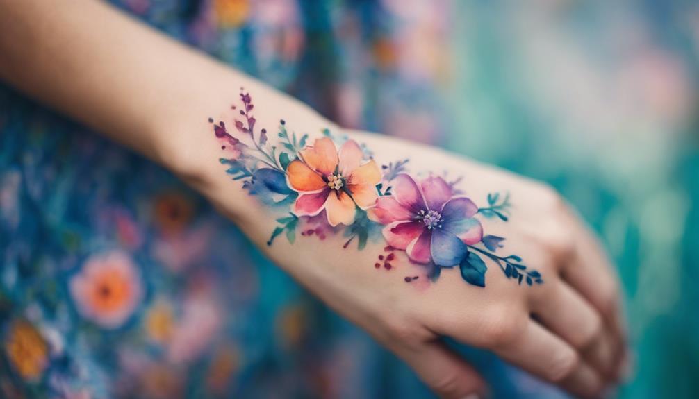 Colorful Bloom Tattoos for a Delicate Touch - ai image generator