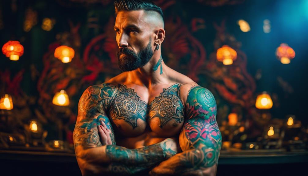 Magnificent Chest Tattoos for Men's Style - ai image generator