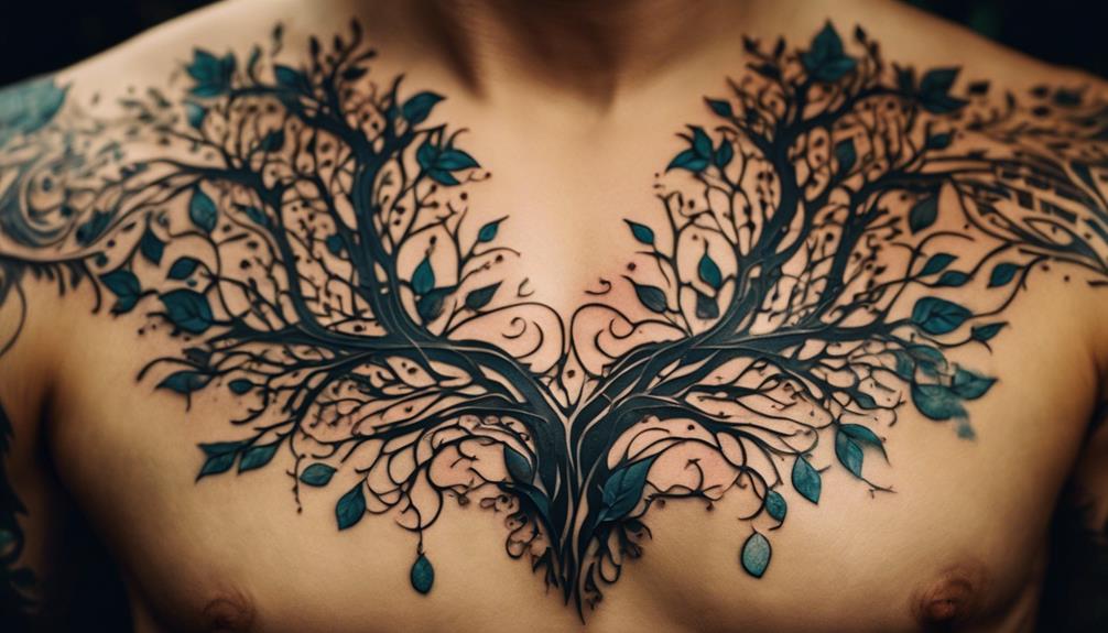 Abstract Patterns to Elevate Your Chest Tattoo - ai image generator