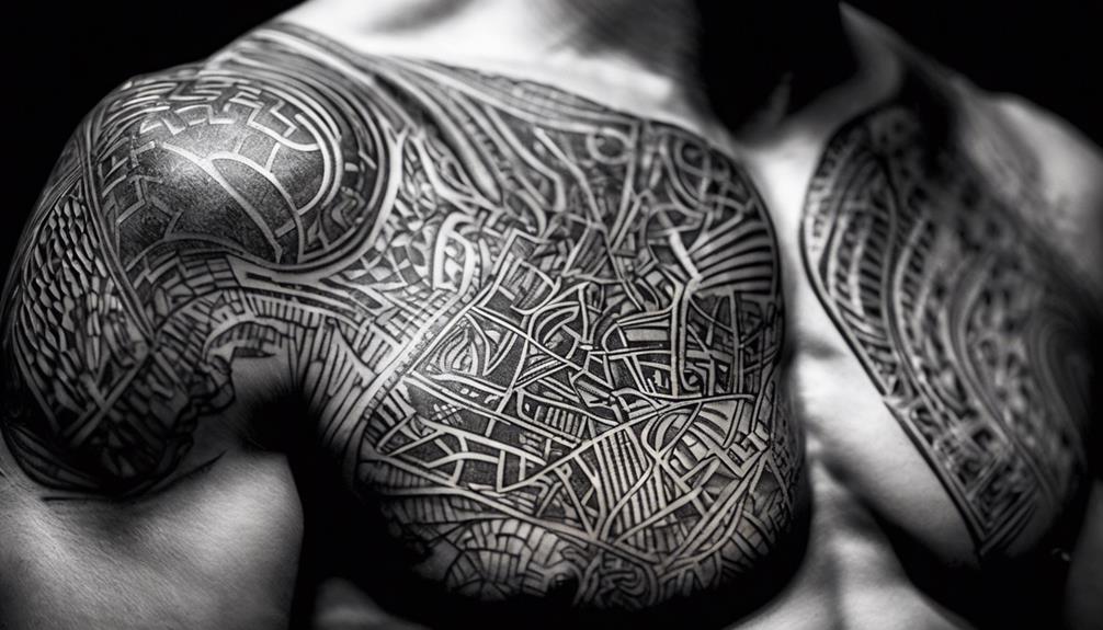10 Best Black and White Chest Tattoo Designs - ai image generator